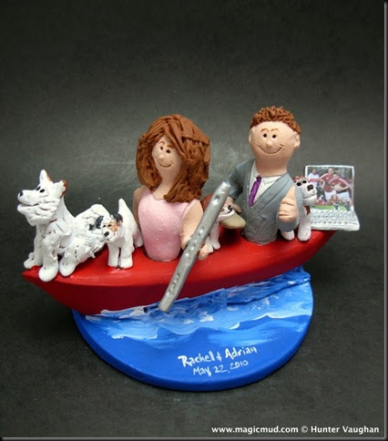 custom wedding cake toppers: Flute Player’s Wedding Cake Topper